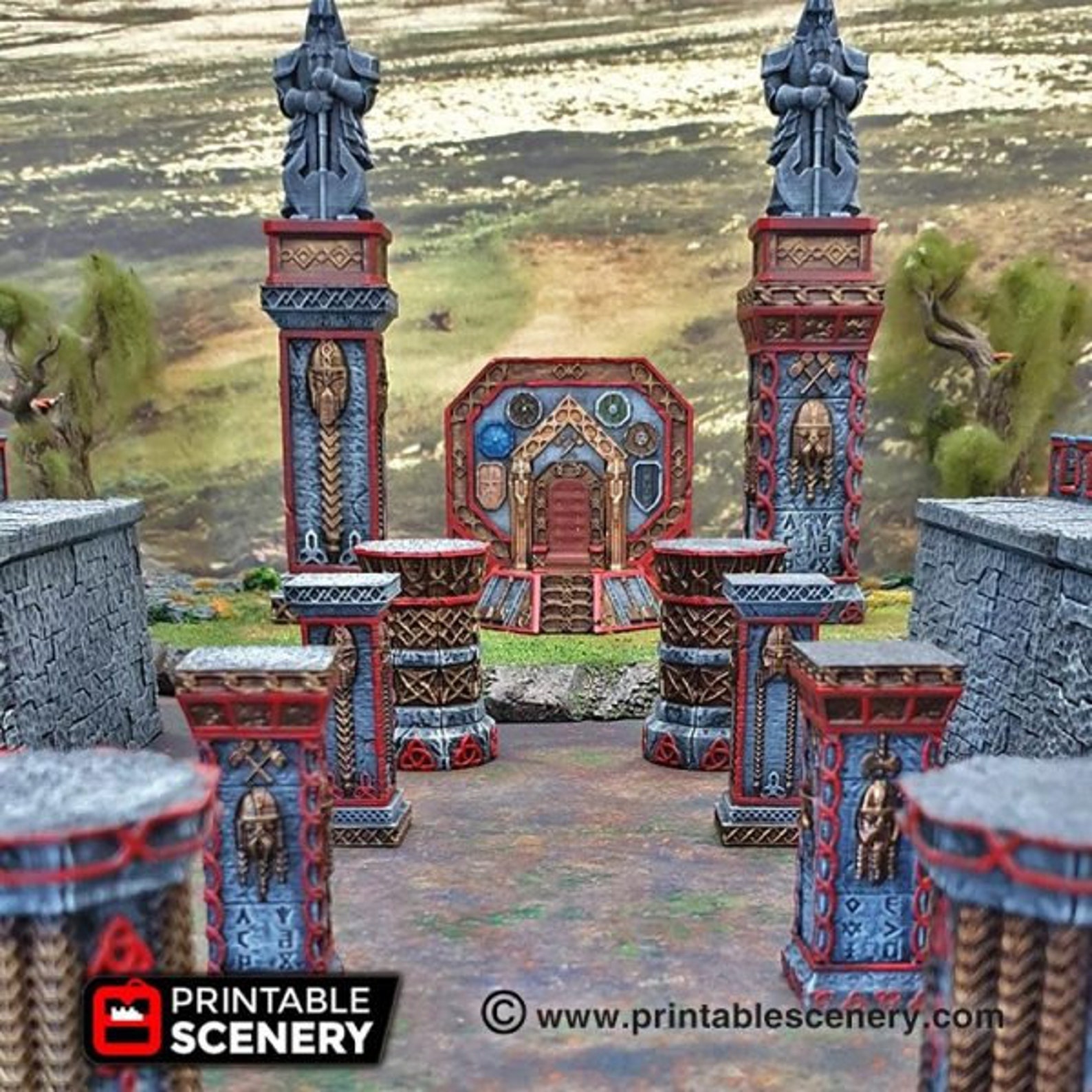 Dwarven Columns 15mm 28mm 32mm For Dandd Terrain Dnd Pathfinder Etsy