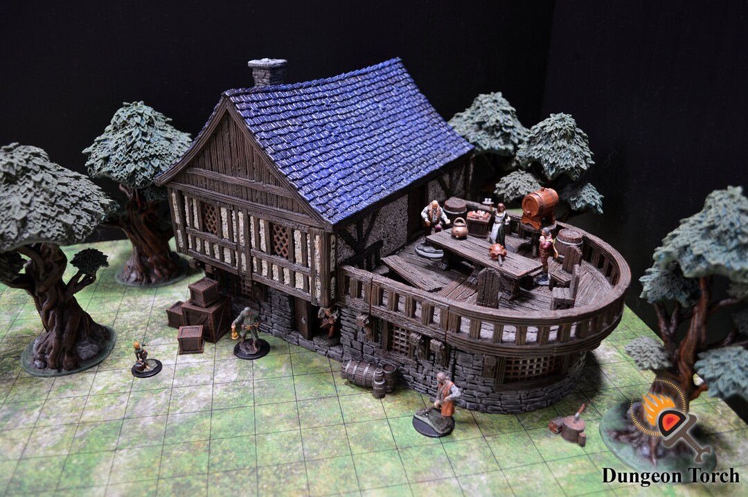 D&D Tavern 28mm, Modular Openlock Building, Dnd Pathfinder Bar Inn ...