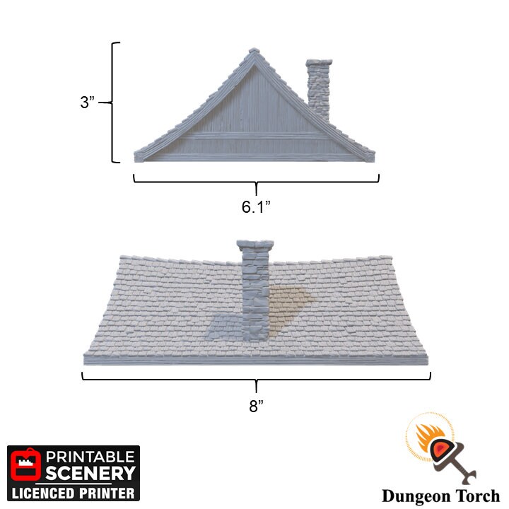 Simple House Roof 28mm for D&D Terrain Dnd Pathfinder - Etsy