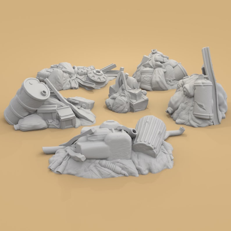 Junk Pile Miniatures for Wargame Scatter, Fallout, Gaslands 15mm-56mm ...