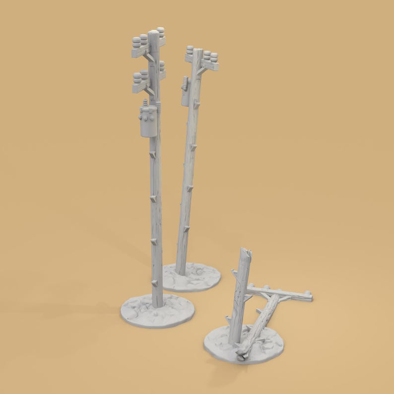 Miniature Power Poles for Post-apocalyptic Wargame Terrain 15mm-32mm - Etsy