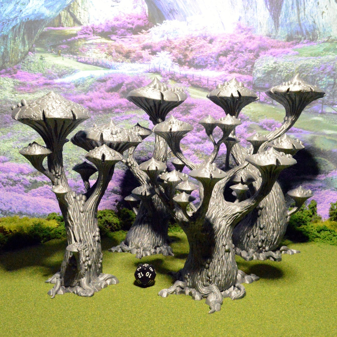 Magic Mushroom Trees 15mm 28mm for D&D Terrain, Dnd Pathfinder ...
