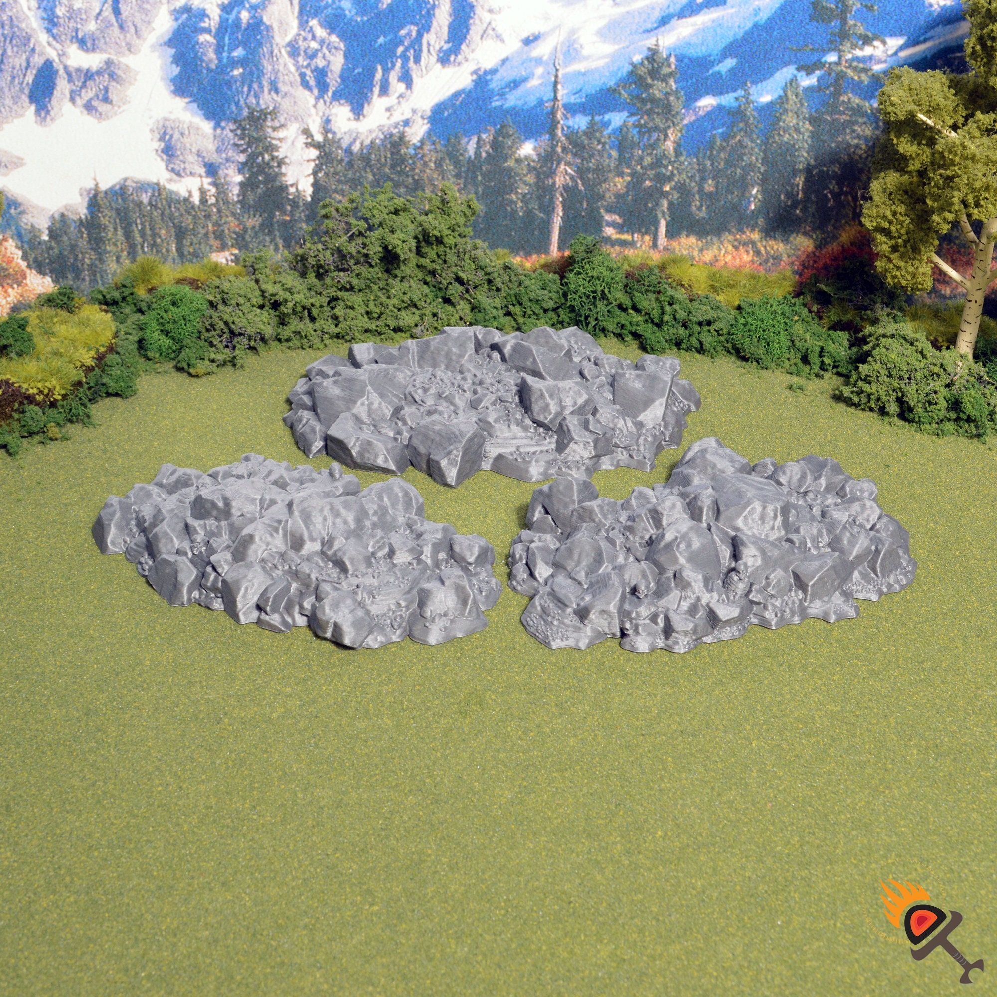 Miniature Jagged Rocks 15mm 28mm 32mm for D&D Terrain Dnd - Etsy