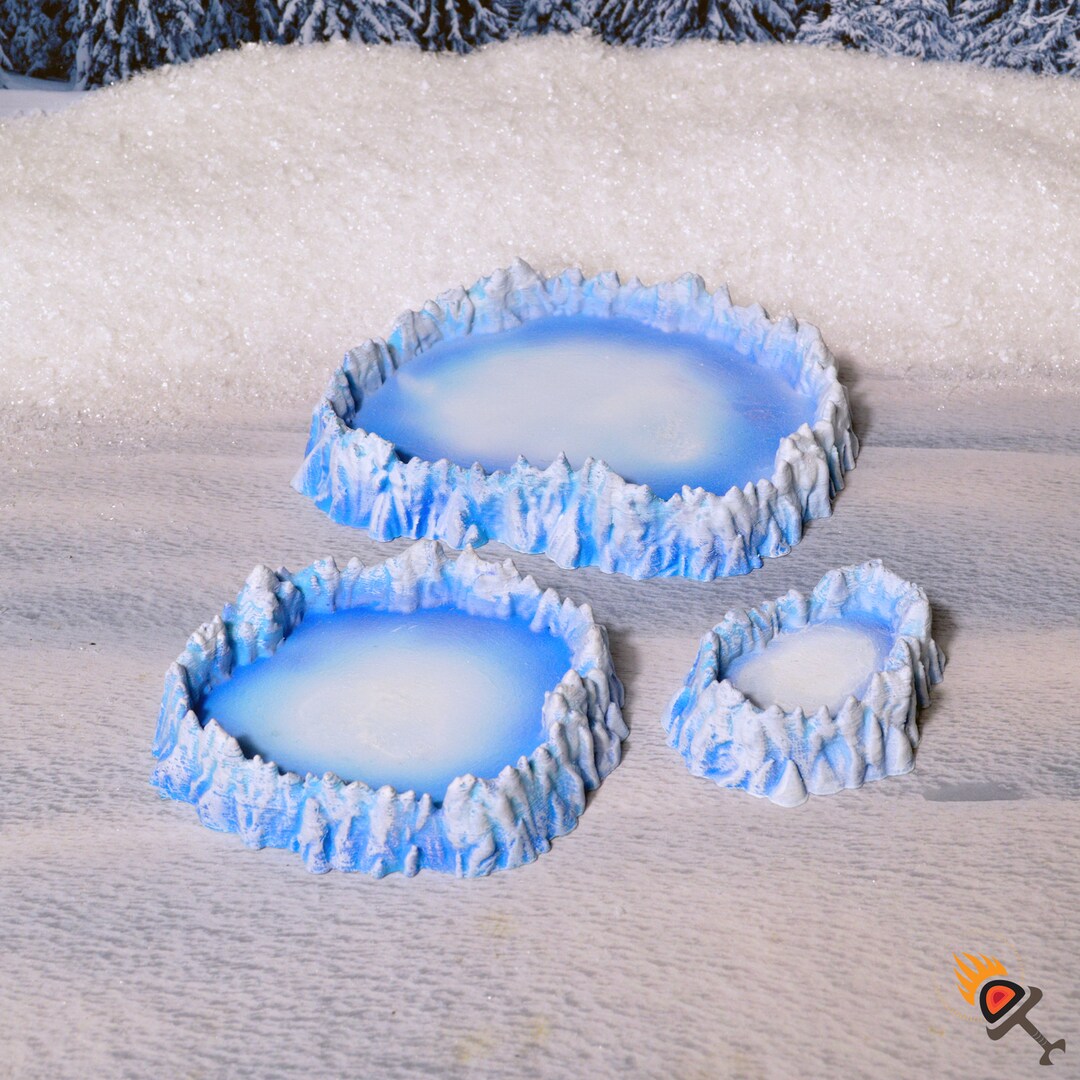 Icy Pits 15mm 28mm for D&D Terrain, Dnd Pathfinder Frozen Ponds ...