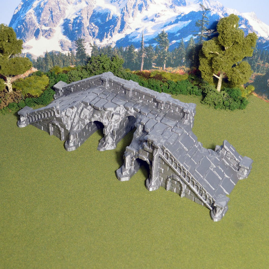 Miniature Bridge Ruins for D&D, TTRPG, Wargames 15mm-32mm - Etsy