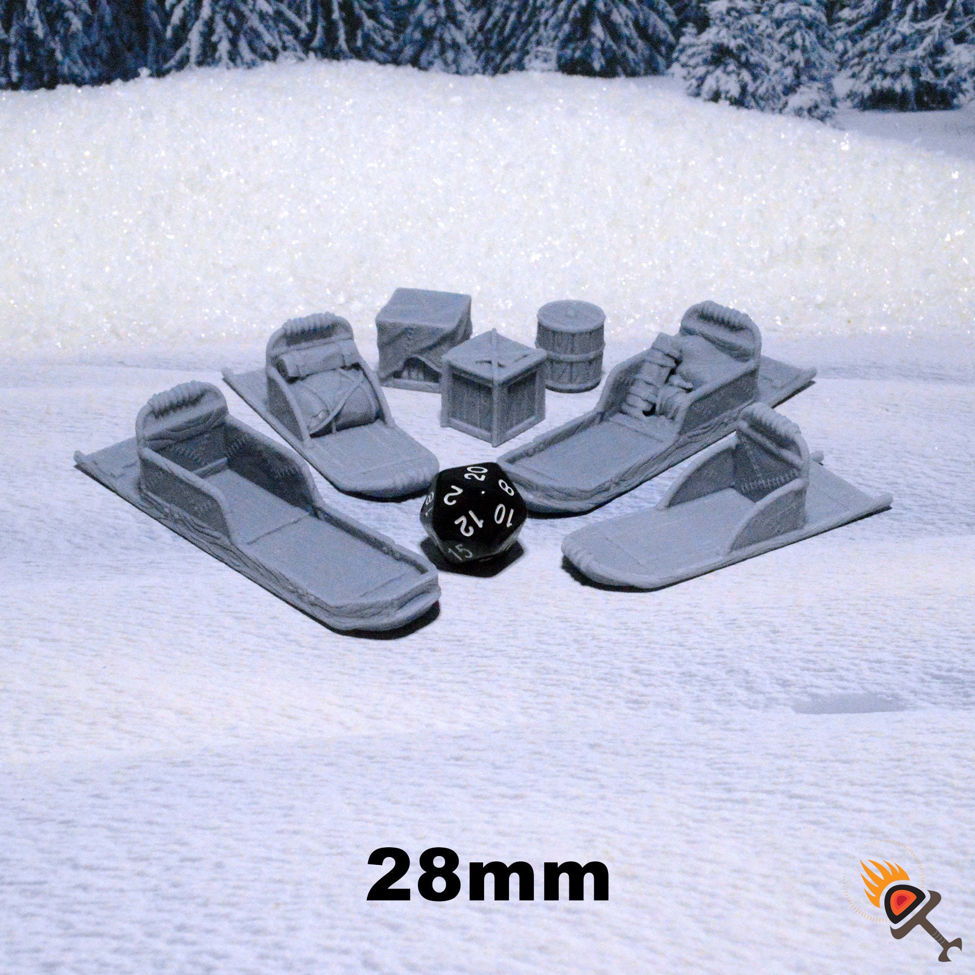 Miniature Dog Sleds and Cargo 15mm 28mm 32mm for D&D Icewind | Etsy