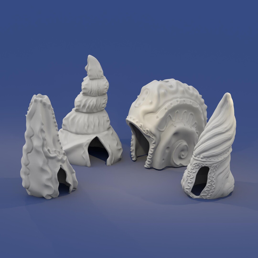 Miniature Shell Huts for D&D Underwater Terrain 15mm-32mm - Etsy