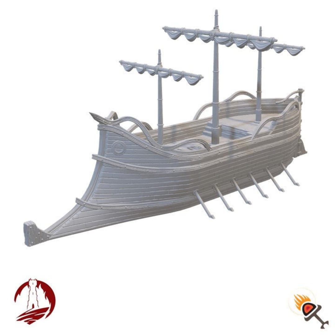 Elven Ship for Dnd Terrain 15mm 28mm 32mm, Fantasy High Elf Boat for ...