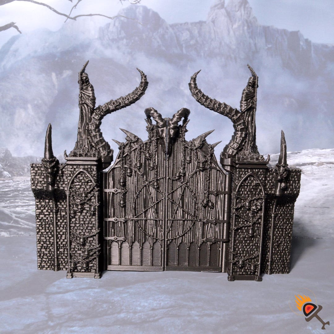 Gates of Doom 15mm 28mm for D&D Terrain, Miniature Demon Gate for Dnd ...