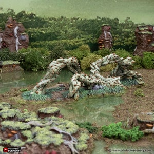 Miniature Swamp Scatter for Dnd Terrain 15mm 28mm 32mm, Mushroom Trees ...