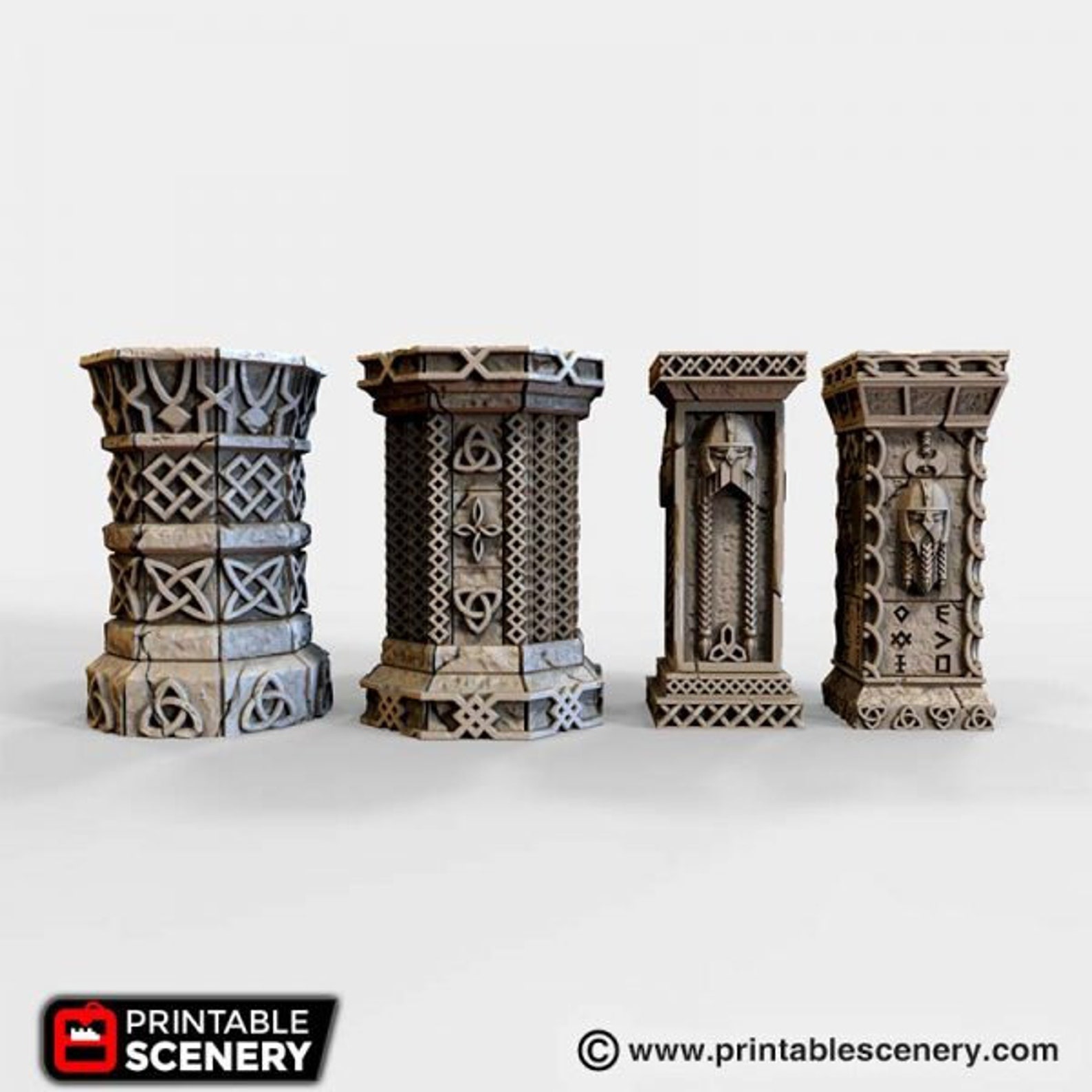 Dwarven Columns 15mm 28mm For Dandd Terrain Warhammer 40k Etsy