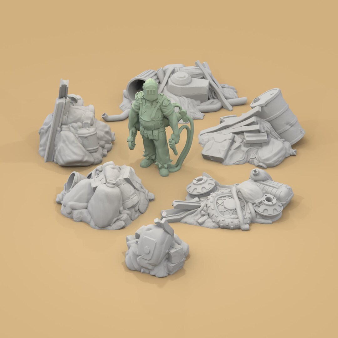 Junk Pile Miniatures for Wargame Scatter, Fallout, Gaslands 15mm-56mm ...
