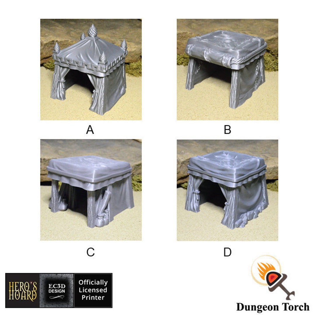 Miniature Tents 28mm 32mm for D&D Camp Terrain, Dnd Pathfinder Small ...
