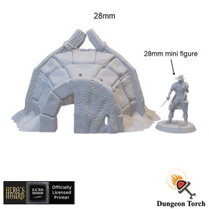 Miniature Igloo 15mm 28mm 32mm for D&D Icewind Dale Terrain, Dnd Pathfinder Arctic Snowy Icy Hut ...
