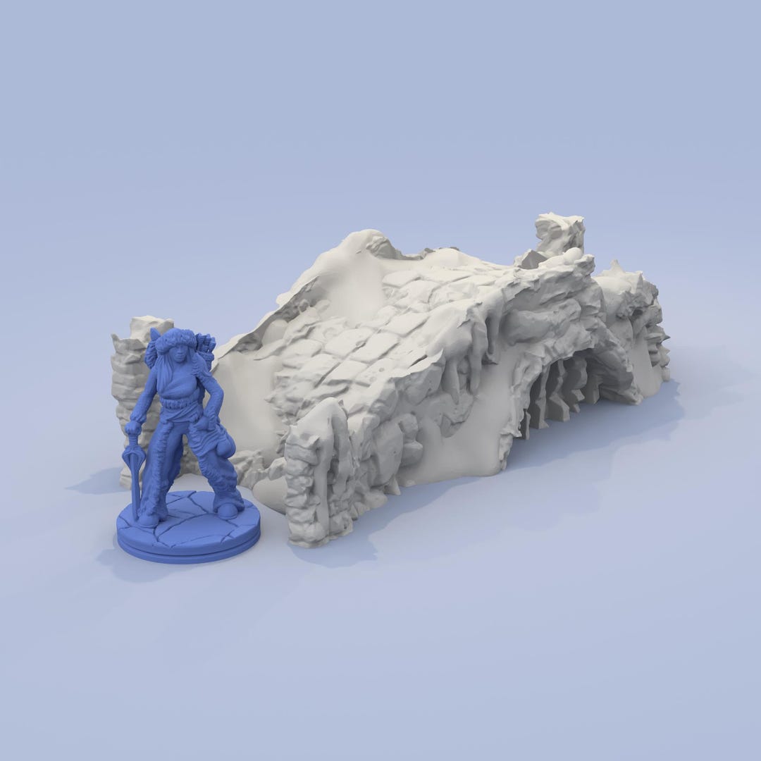 Snowy Bridge Ruins for D&D Icewind Dale Terrain, TTRPG, Frostgrave 15mm ...