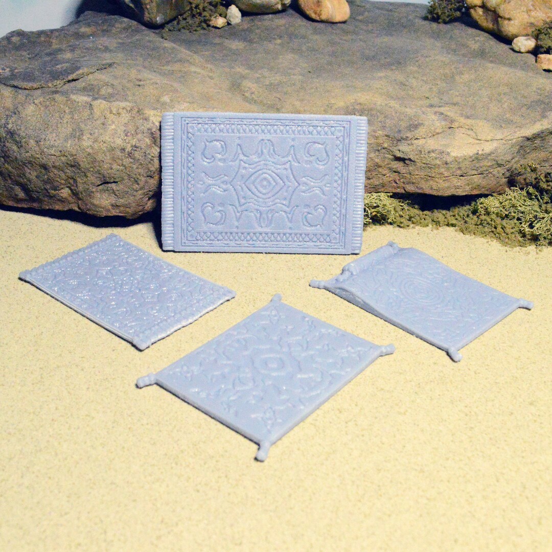 Four Miniature Rugs 28mm 32mm for D&D Terrain, Dnd Pathfinder Desert ...