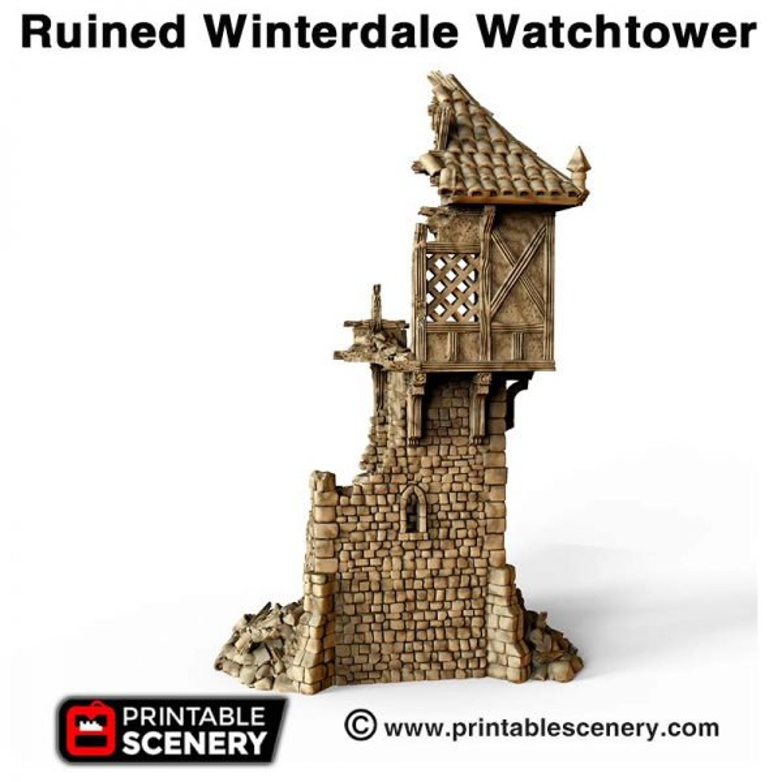 Ruined Watchtower 15mm 28mm for D&D Terrain Dnd Pathfinder - Etsy