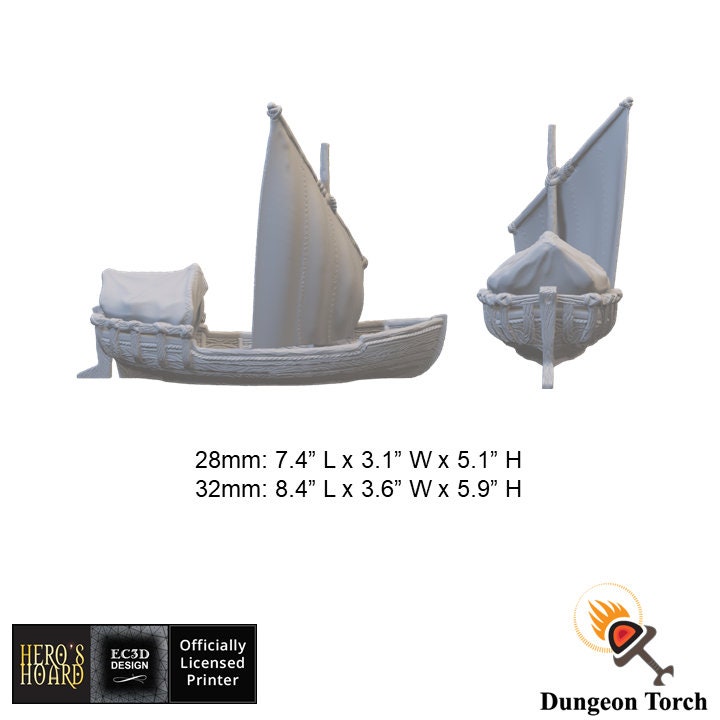 Miniature Skiff 28mm 32mm for D&D Terrain Dnd Pathfinder - Etsy