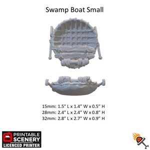 Miniature Swamp Boats for Dnd Terrain 15mm 28mm 32mm, Wooden Rafts for ...