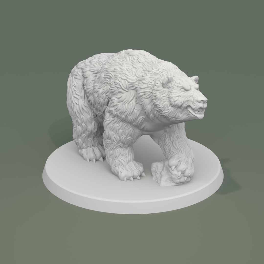 3D Printed Brown Bear Miniature for D&D TTRPG 15mm-32mm - Etsy