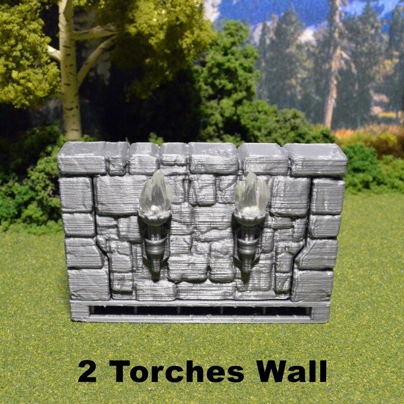 Schist Torch Wall 28mm LED Stone Wall with Torches for D&D | Etsy