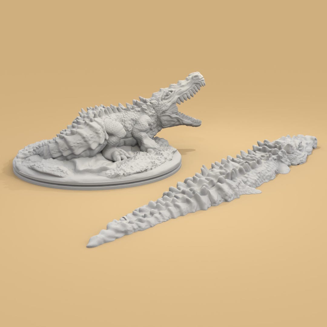 Crocodile Miniatures for D&D Pathfinder, TTRPG Desert Minis 15mm-32mm ...