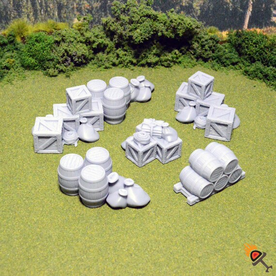 Miniature Cargo Piles 15mm 20mm 28mm 32mm for D&D Terrain Dnd - Etsy