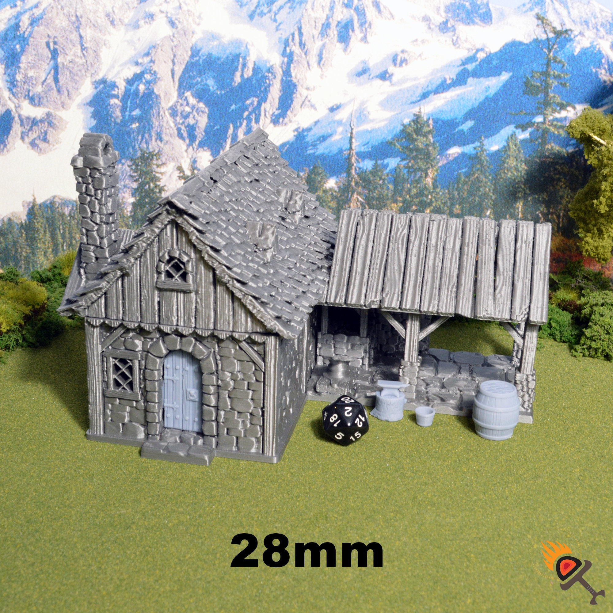 Governor's Mansion 28mm for D&D Terrain, DnD Pathfinder Fantasy Mayor's ...