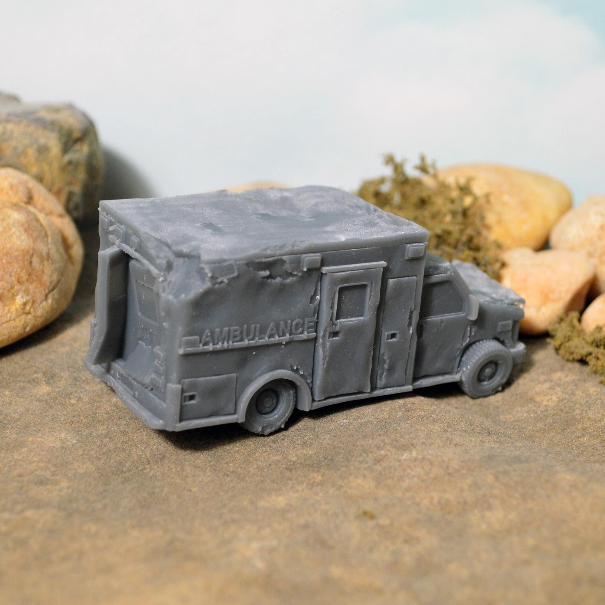 Ambulance Wreck Miniature for Gaslands, Post-apocalyptic Wargames 20mm ...