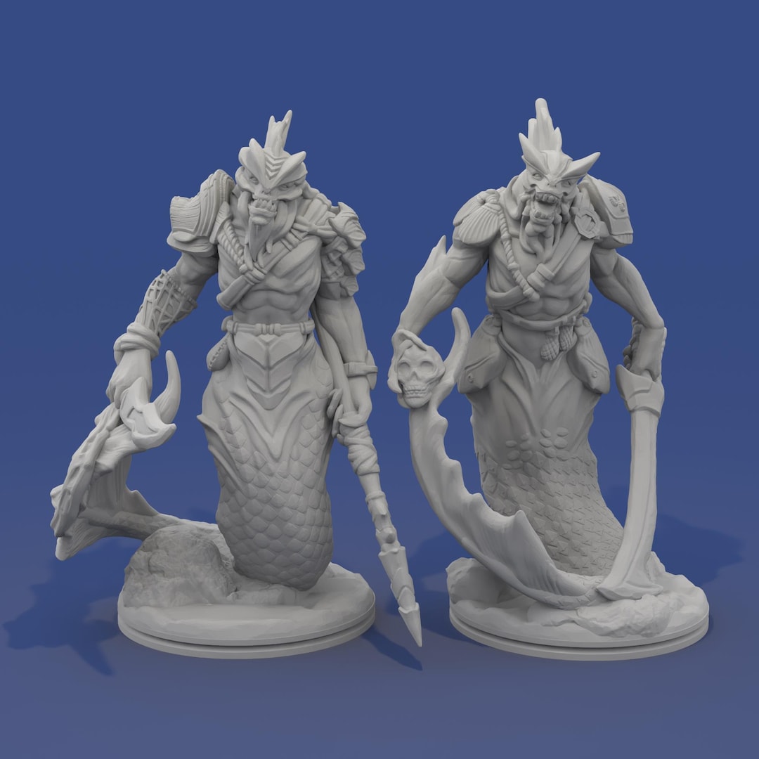 Merrow Miniatures for D&D Underwater Adventures, Pathfinder 15mm-32mm ...