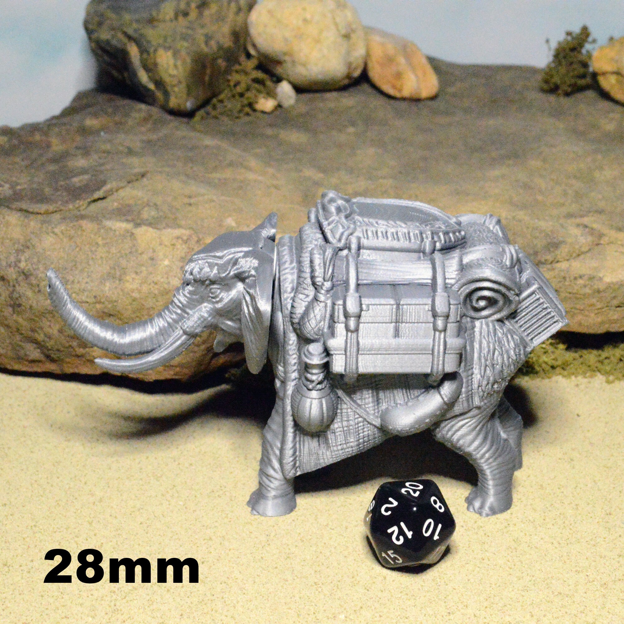 Miniature Pack Elephant 15mm 28mm 32mm for D&D Terrain DnD - Etsy.de