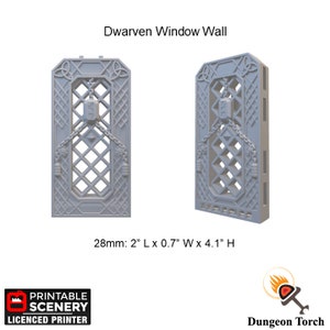 Dwarven Window Wall Tile 28mm, Modular Openlock Building Tiles, D&D Dnd Pathfinder Dungeon ...