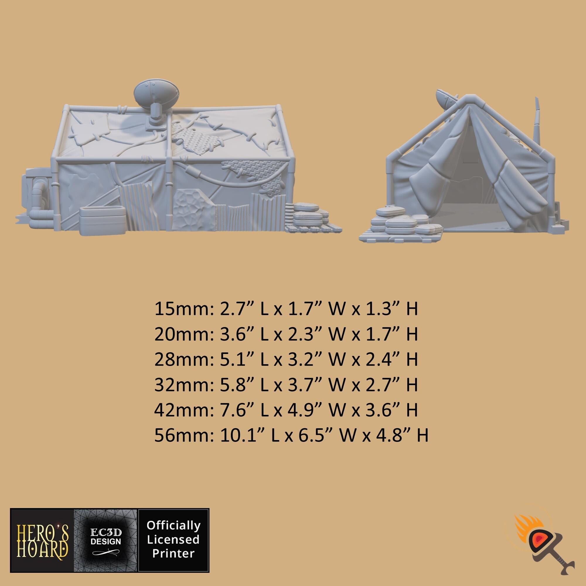 Medic Tent Miniature for Fallout Wasteland Terrain, Gaslands 15mm-56mm ...