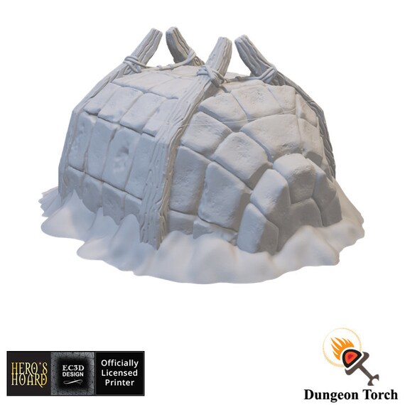 Role Playing Miniatures 28mm Scale Igloo for Arctic Terrain D&D ...