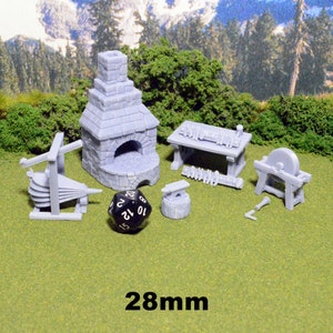 Miniature Blacksmith Tools 15mm 28mm 32mm for D&D Terrain, Dnd Forge ...