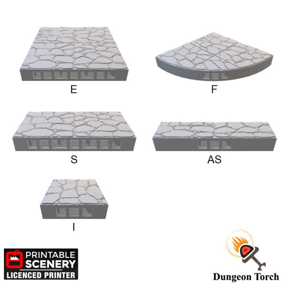 Rustic Stone Floors 28mm for D&D Terrain, Modular OpenLOCK Building ...