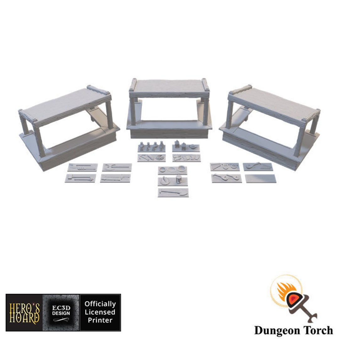 Market Stalls 28mm for D&D Terrain, Dnd Pathfinder Miniature Vendor ...