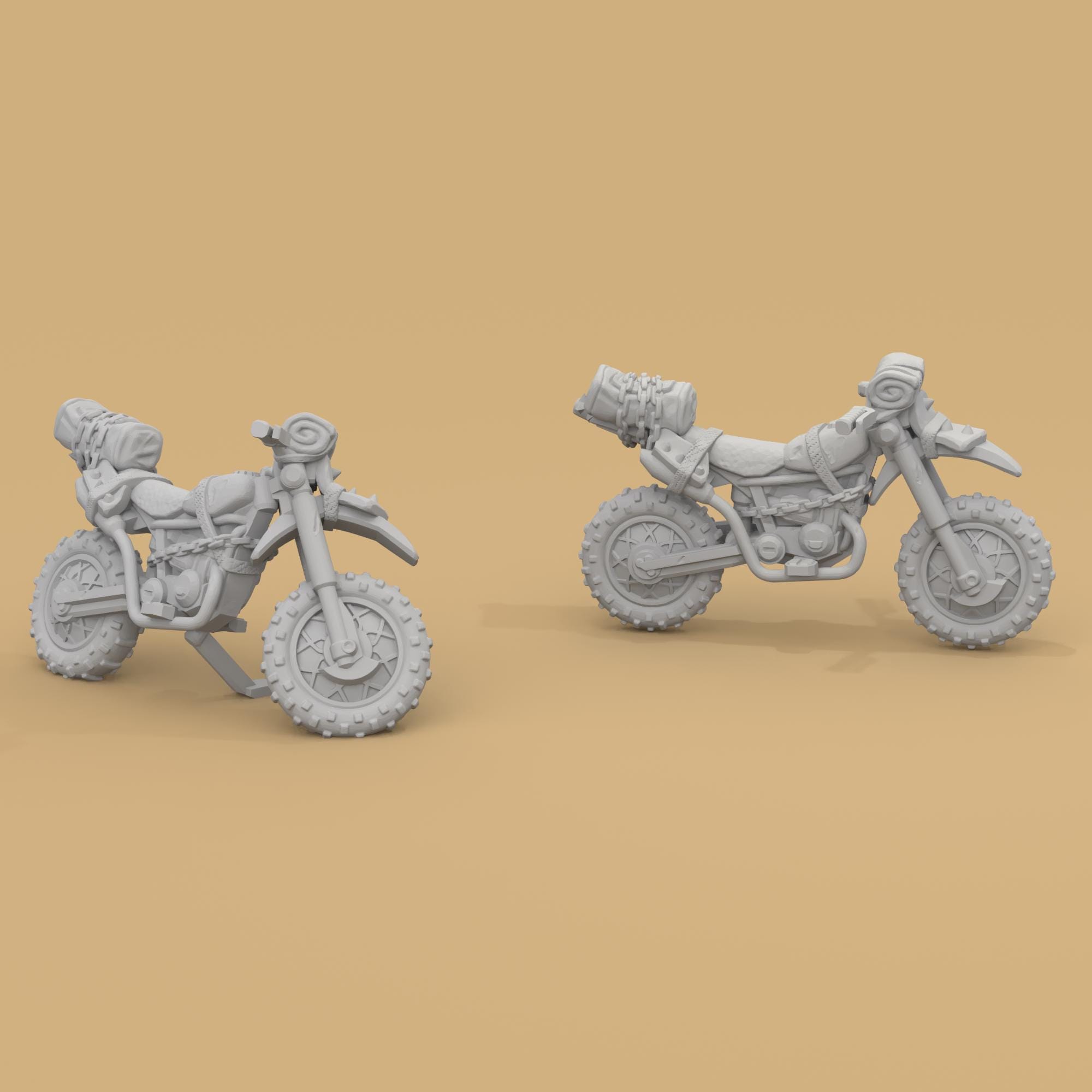 Post-apocalyptic Dirt Bike Miniatures for Gaslands, Fallout Off-road ...