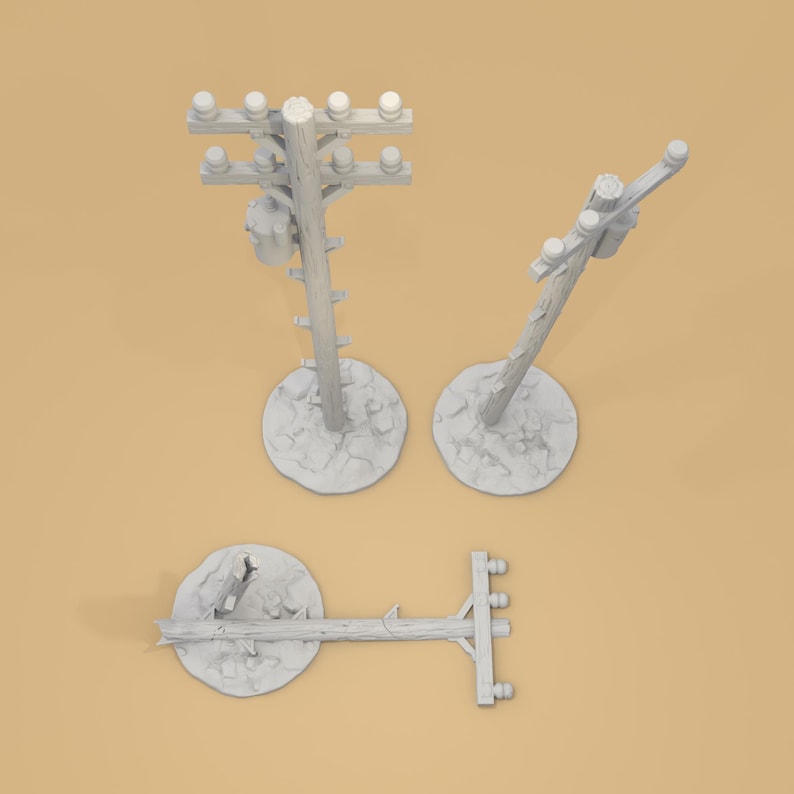 Miniature Power Poles for Post-apocalyptic Wargame Terrain 15mm-32mm - Etsy