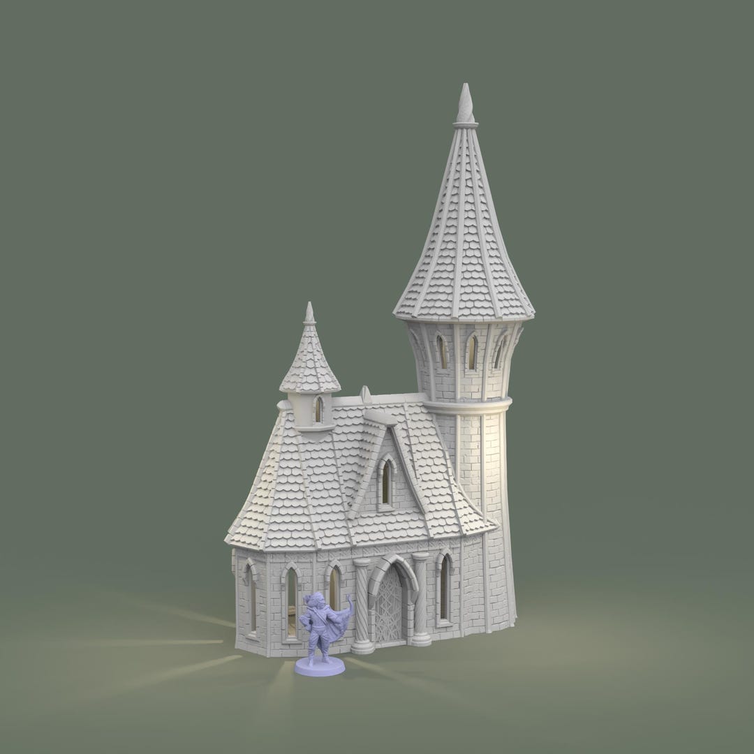 Elven House With Tower for D&D, Fantasy High Elf Building With Turret ...