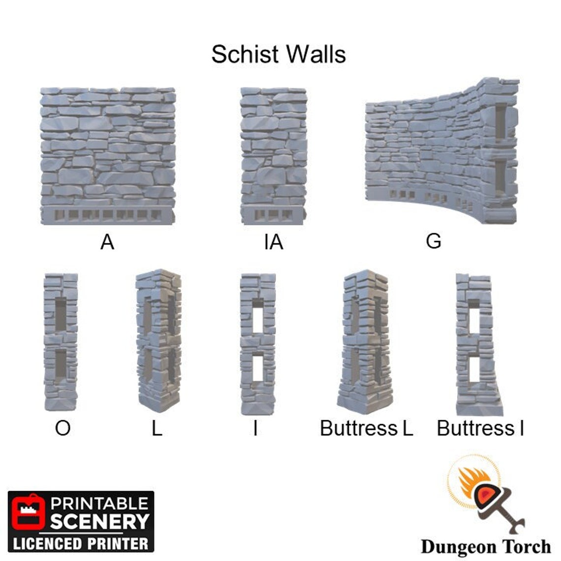 Schist Wall Tiles 28mm Modular Openlock Building Tiles D&D | Etsy