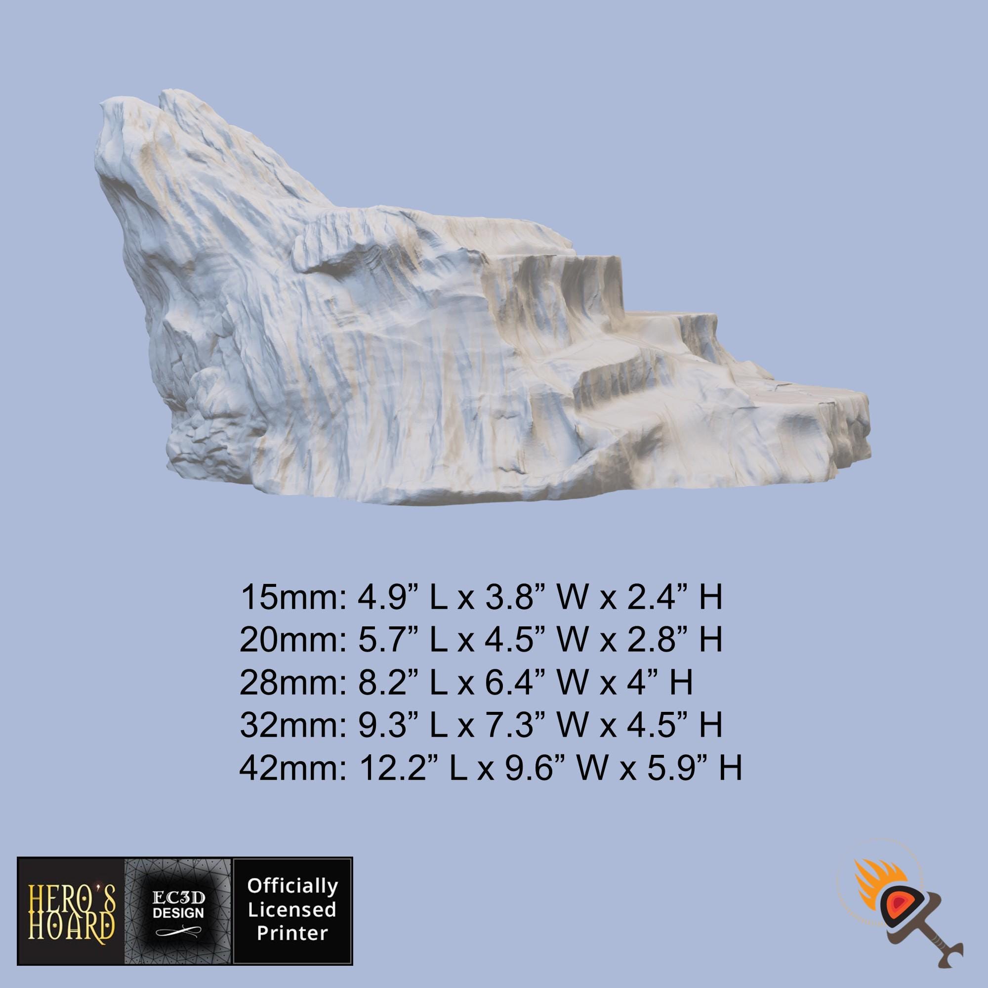 Ice Hill for D&D Icewind Dale Terrain, Pathfinder, Wargames 15mm-42mm ...
