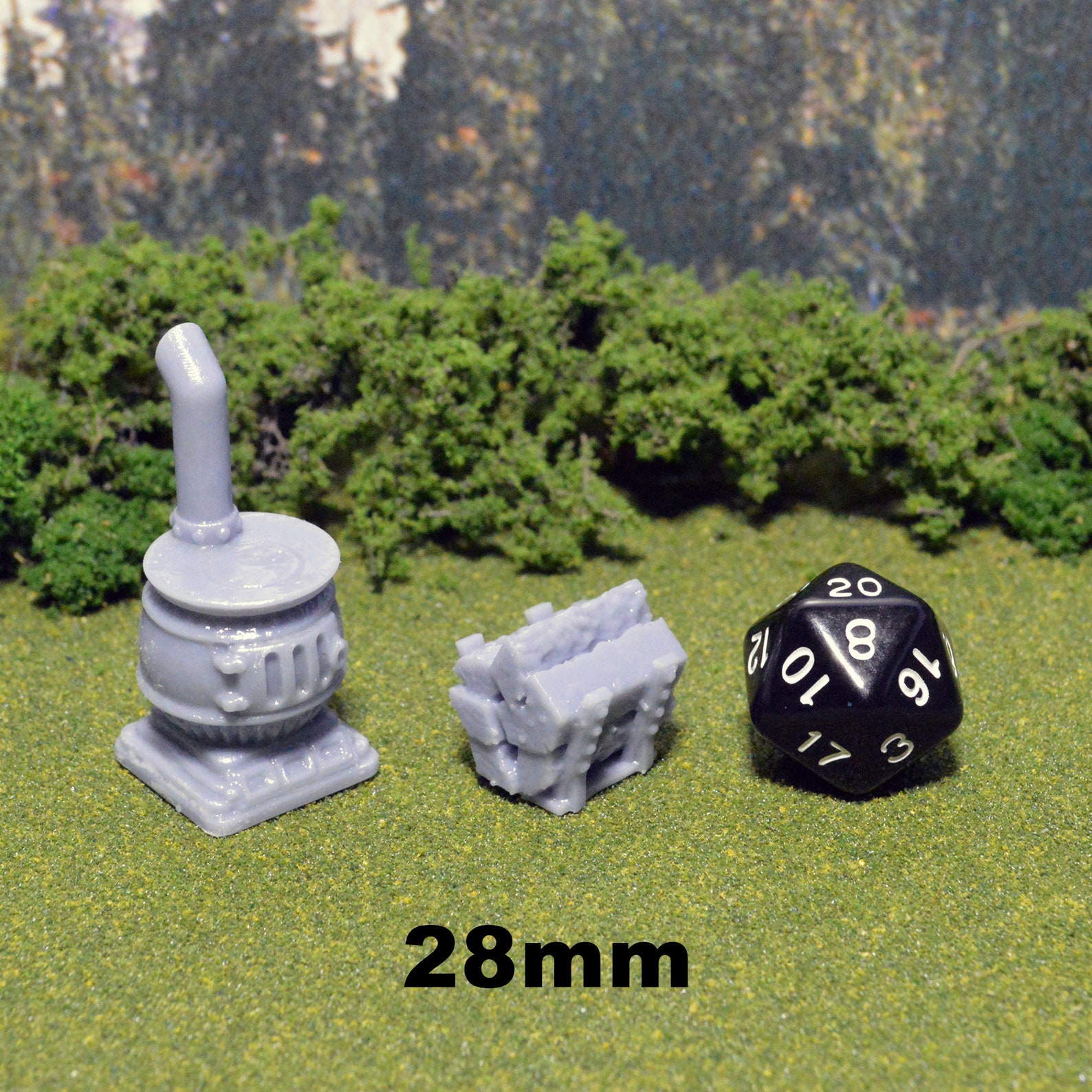 Miniature Potbelly Stove and Firewood Rack 15mm 28mm for D&D | Etsy