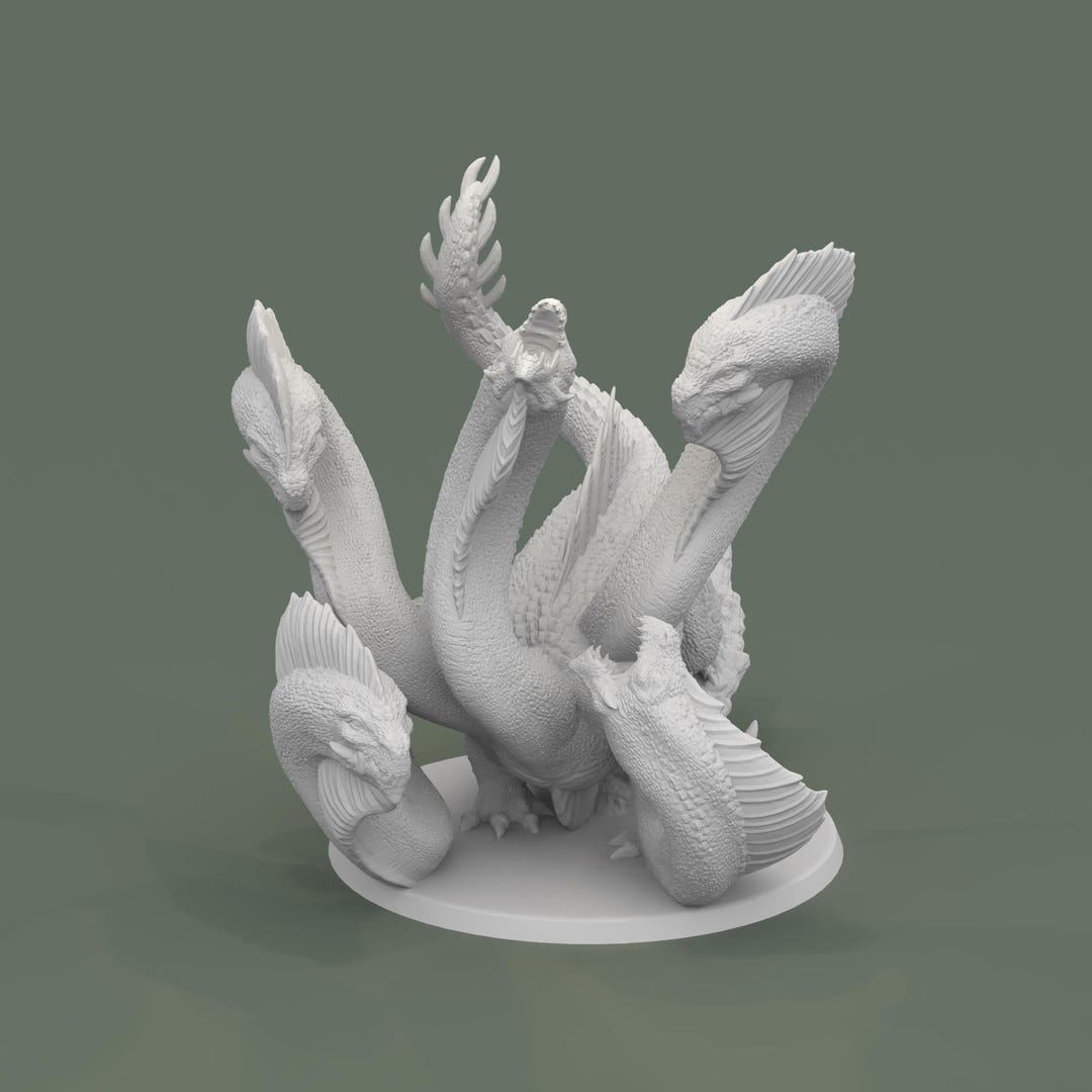 3D Printed Hydra Miniature for D&D, Pathfinder, TTRPG 15mm-32mm - Etsy