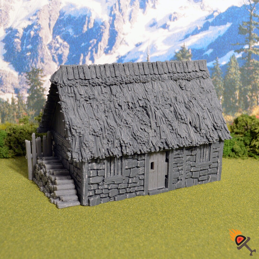 Norman Stone Barn 15mm 28mm 32mm for D&D Terrain, Dnd Pathfinder ...
