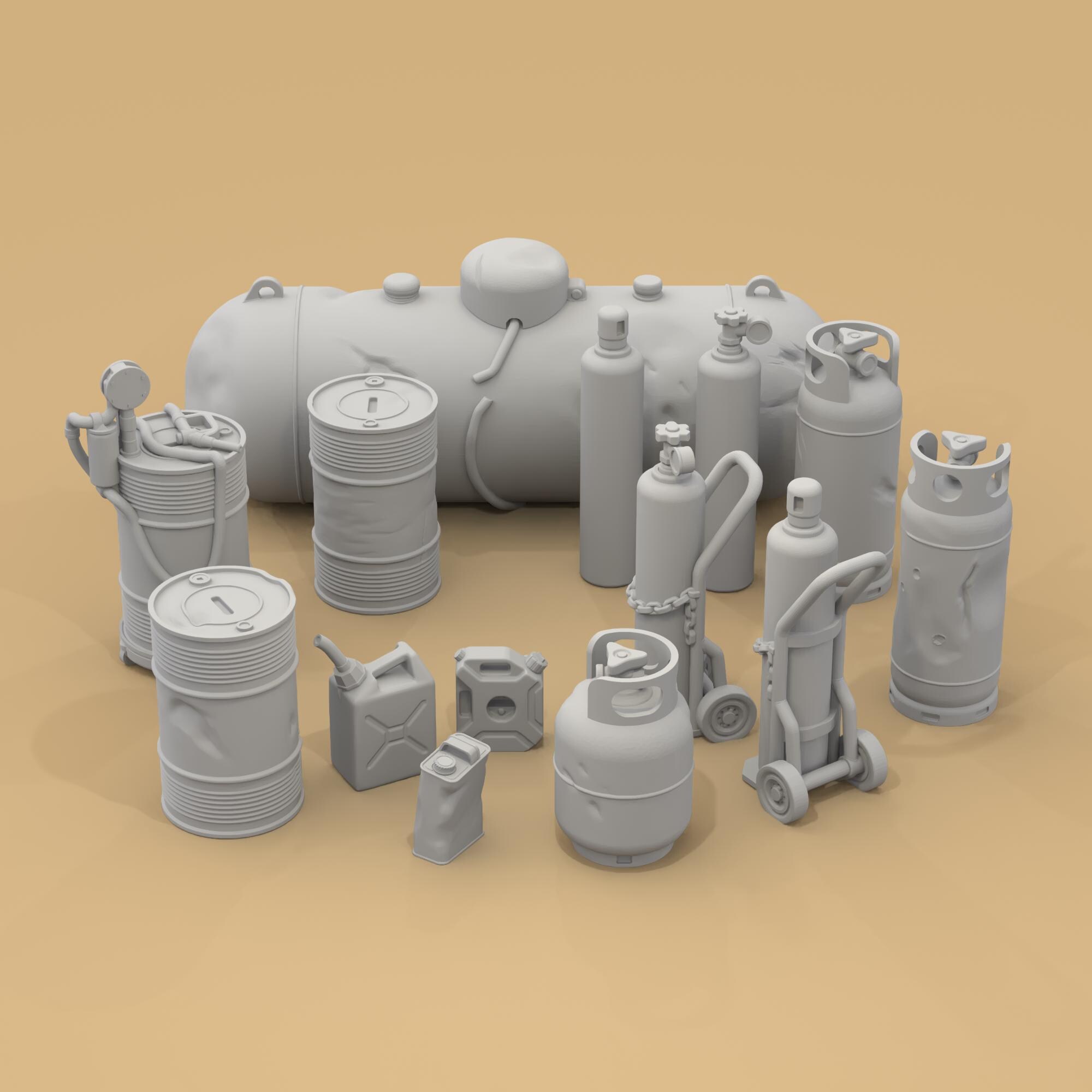 Propane Tanks, Oil Drums, Gas Cylinders, and Cans for Fallout, Gaslands ...