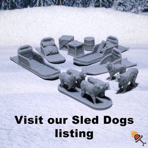Miniature Dog Sleds and Cargo 15mm 28mm 32mm for D&D Icewind Dale ...