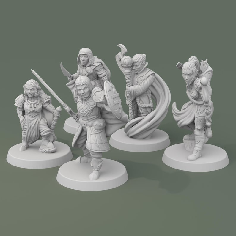 Adventurer Party Miniatures for D&D Player Characters 15mm-32mm - Etsy