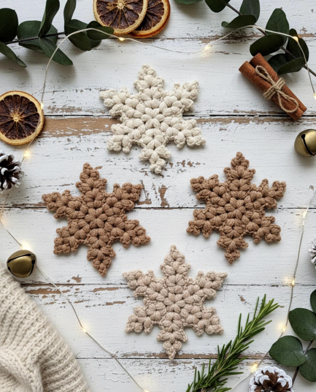 BUNDLE - 3 Snowflake Star Crochet Patterns: Christmas Ornament, Coaster ...