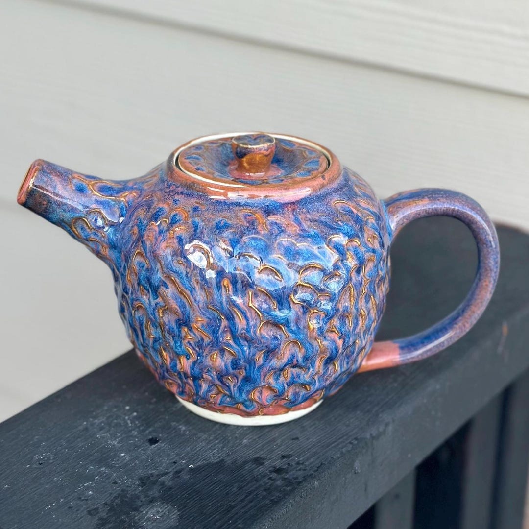 Coral Reef Textured Teapot Set With Matching Tea Cup | 24 Oz. | 10 Oz ...